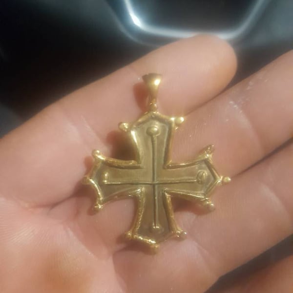 Cathar Occitan Cross Pendant - Hand Carved Medieval Crusader Necklace ...