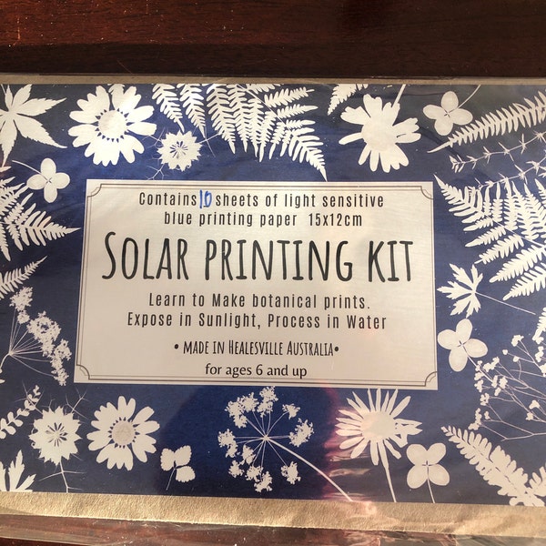 DIY Solar Printing Kit , Craft Kit , Cyanotype , Kit , Solar Printing ...