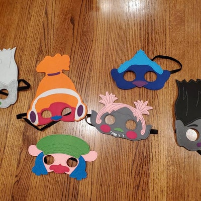 Personalized Trolls Felt Masks Trolls World Tour Birthday Party Favors ...