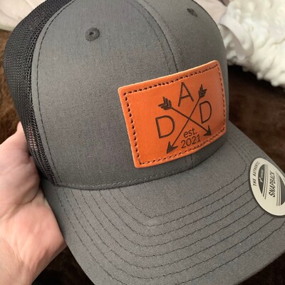 Custom DAD Leather Patch Hat Fathers Day Hat - Etsy