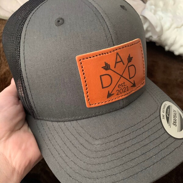 Custom DAD Leather Patch Hat | Fathers Day Hat - Etsy