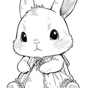 Coloring Page, for Children, Baby Rabbits - Etsy