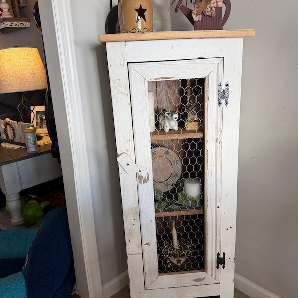 Handmade Large Country Barn Wood Storage Cabinet Cupboard Picket ...