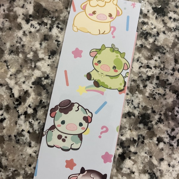 Ice Cream Cow Sticker Set Ver 2, Cute Cow Sticker Bundle, Rainbow Cow ...