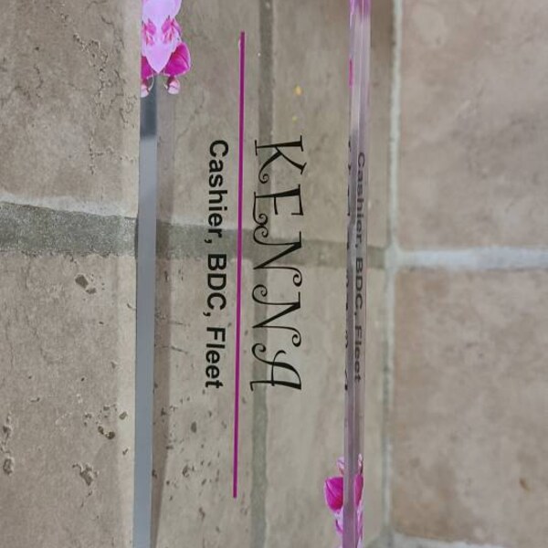 Customized Acrylic Name Plate Block Personalized Office Desk Sign ...