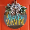 Summer Front Door Decor Hello Sunshine Summer Door Hanger Summer Wreath ...