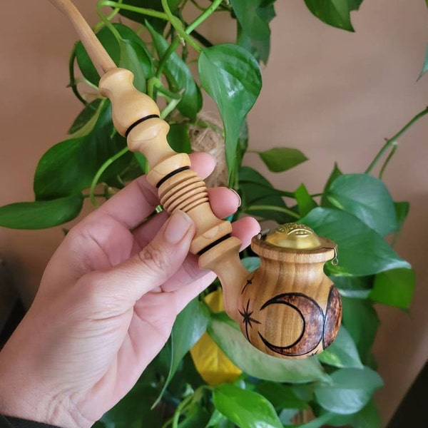 Witchy Pagan Triple Moon Phase Goddess Tobacco Pipe for Smoking / Wicca ...