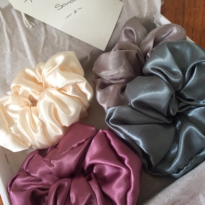 Satin Hair Scrunchies, Autumn Shades, Scrunchie Set, Silky Satin Hair ...
