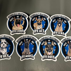 Custom Police K9 Stickers Hand Drawn - Etsy