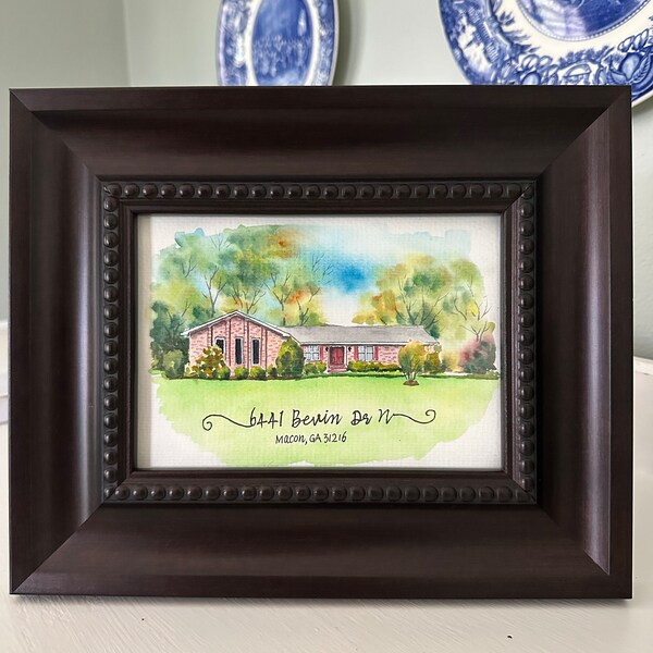 Personalized Watercolor House Portrait, Hand-painted Home Portrait ...