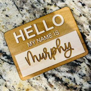 Wooden Hello My Name is Sign Birth Announcement Sign Baby | Etsy