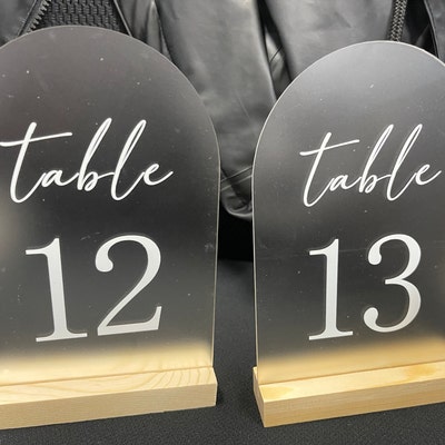 Table Numbers, Wedding Table Numbers, Frosted Acrylic Table Numbers ...