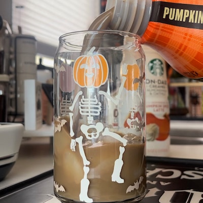 Spooky Ghost Coffee Cup, Ghost Glass Cup, Cute Halloween Iced Coffee ...