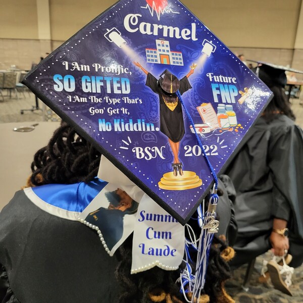 Graduation Cap Topper Label/ so Gifted - Etsy