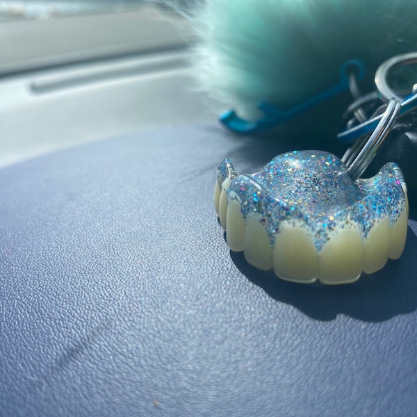 Tiny Denture Keychain "baby Teeth@ - Etsy