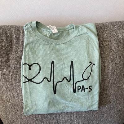 Physician Assistant PA Shirt, Heartbeat Tee, Heart Stethoscope Shirt ...