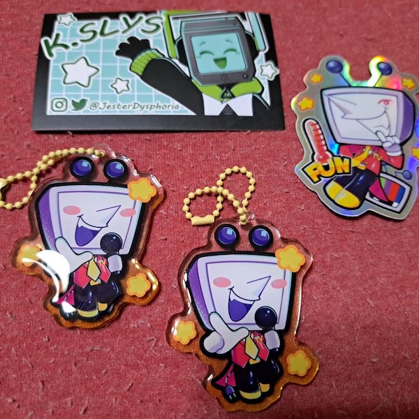 Marx Jester Glittery Acrylic Charm - Etsy