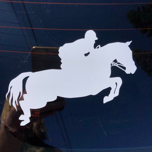Jumping Horse Vinyl Car Bumper Decal or Sticker, Hunter Jumper Decal ...