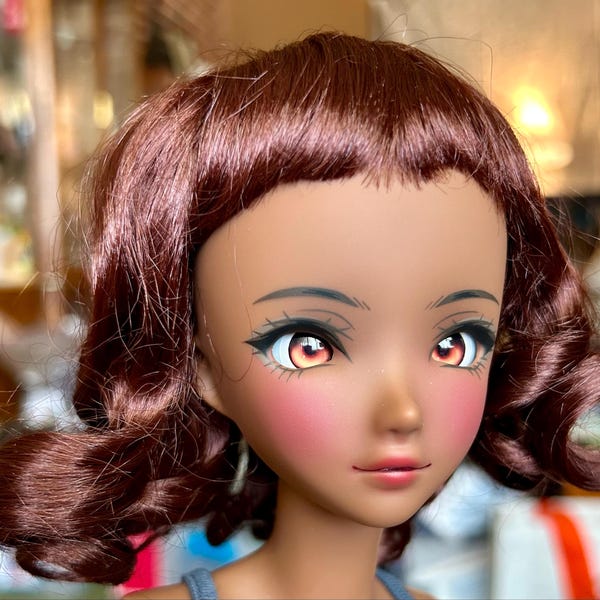 Custom Doll Wig for Minifee 1/4 BJD Dolls tan Caps 6-7 Head Size of Bjd, Msd, ,fairyland Minifee ...