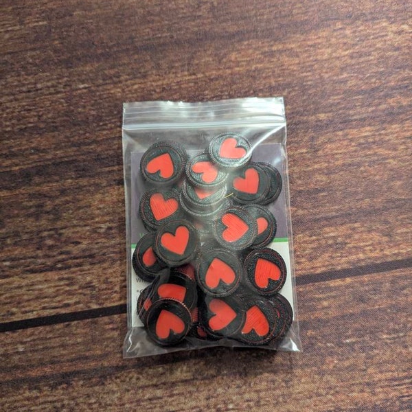 Premium Heart Tokens - Set of 40 | Board Game Tokens | Generic Health ...