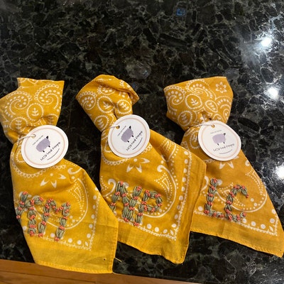 Monogrammed Bandana hand Embroidered Group Gift Multiple Colors and ...