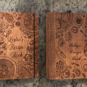 Personalized Wooden Recipe Book Binder Custom Journal Cookbook | Etsy