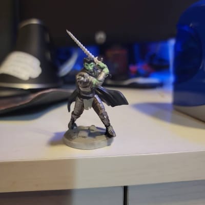 Half-orc Male Fighter Ranger NPC or PC 28mm, 32mm, 75mm Scale Resin ...