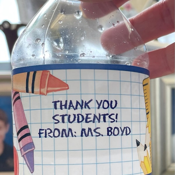 School Themed Water Bottle Label / Instant Download & Editable ...