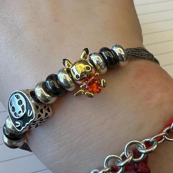 Egyptian Ankh Bastet Dangle Charm - 925 Sterling Silver With CZ ...