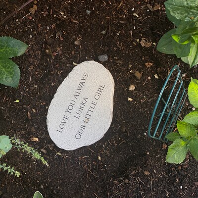 Personalized Custom Message Flat Garden Stone, Custom Garden Decor ...