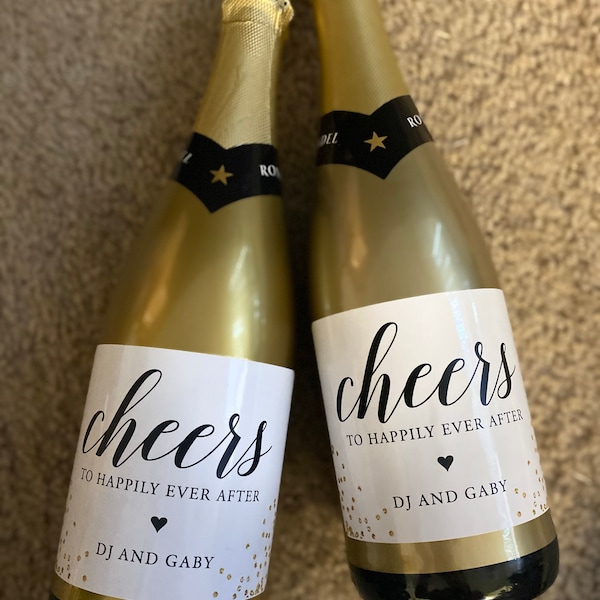 Personalized Cheers Wedding or Engagement Champagne and Prosecco Label ...