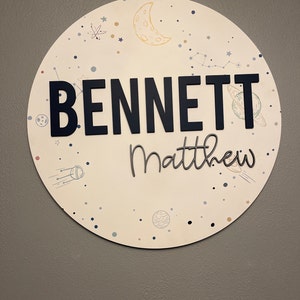 Outer Space Name Sign Personalized Baby Name Sign Wood Sign Nursery ...