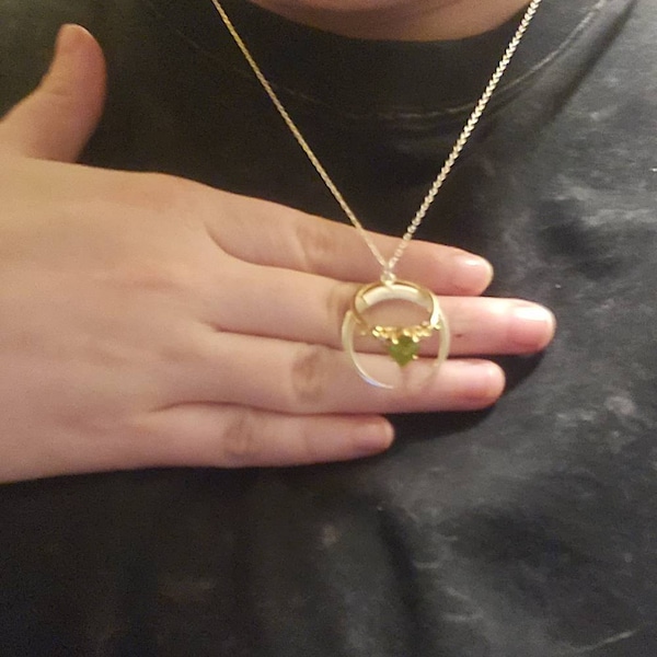 Personalized Crescent Moon Ring Holder Necklace | Custom Graduation ...