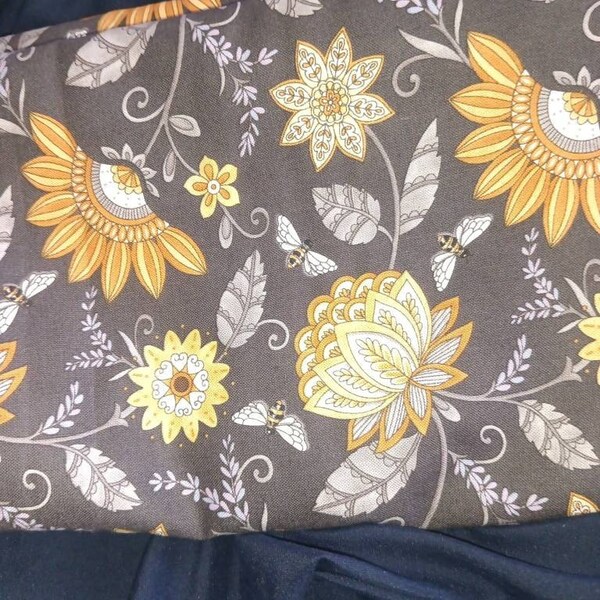 Floral Cotton Fabric by MODA Fabrics - Botanica Gray Steel 11843 18 ...