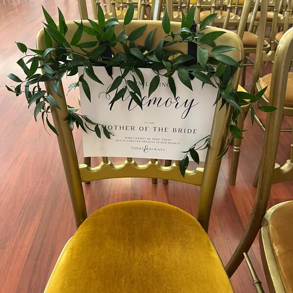 In Loving Memory Wedding Sign, Reserved Seat Tag, in Loving Memory Tag ...