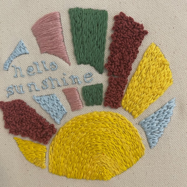 Hello Sunshine Embroidery Pattern PDF / Digital Hand Embroidery Pattern ...
