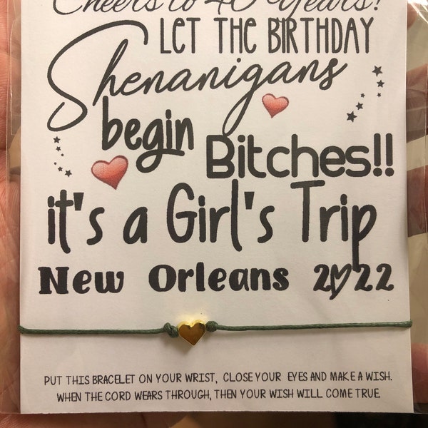 Shenanigans Girls Getaway Gift; Girls Trip; Custom Girls Weekend; Wish ...