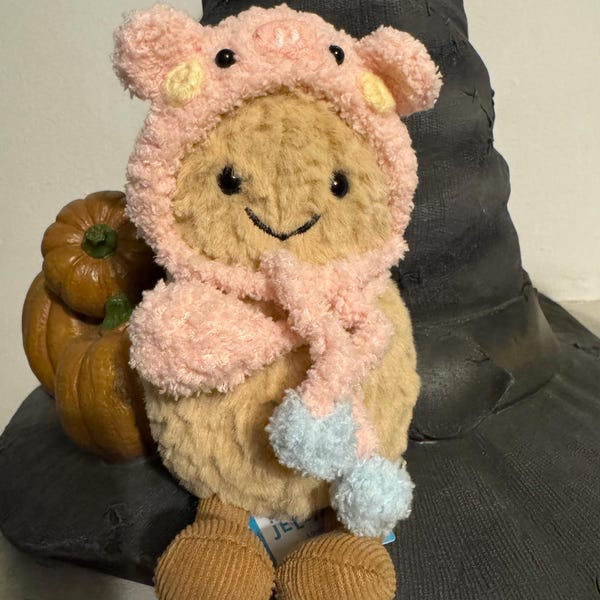 Adorable Crocheted Plush Burger Costume Peanut Toy Hat and Bag Set for ...