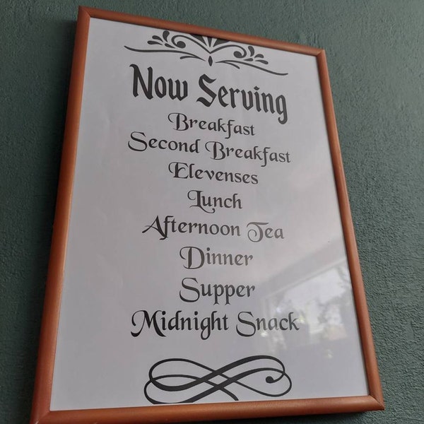The Hobbit Now Serving Sign SVG, Funny Menu Sign SVG, Second Breakfast ...