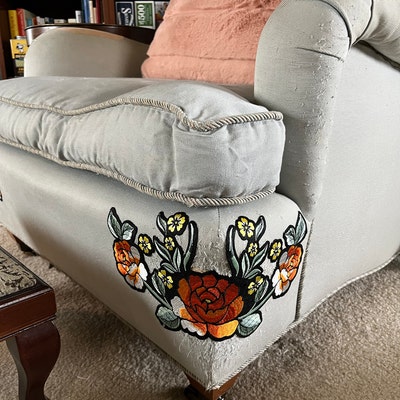 Extra Large Embroidered Floral Patch 11 X 5 Inch High Quality Iron-on ...