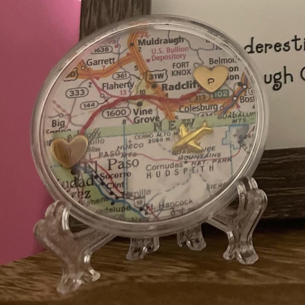 Long Distance Gift, Two Maps in One, Custom Map Gift, Maps in Frame ...