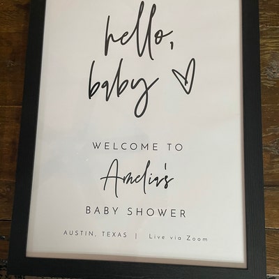 Modern Bohemian Hello Baby Gender Neutral Baby Shower Welcome Sign ...