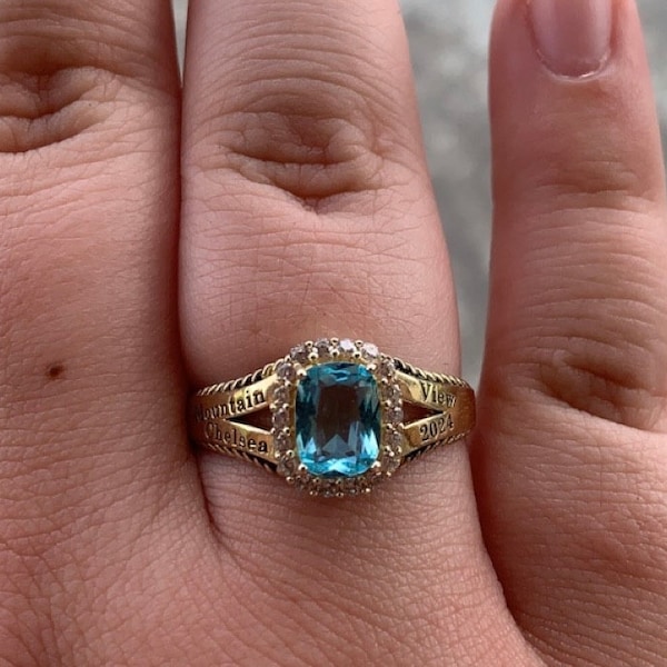 Customized Sterling Silver Women’s High School Class Ring – Style ...