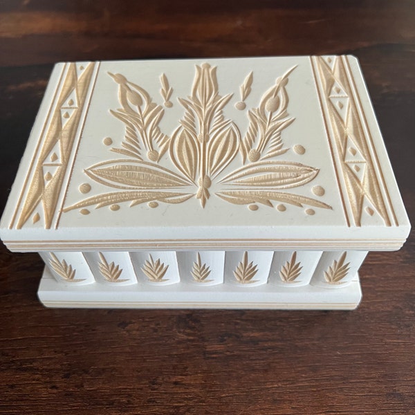 Primitive Folk Art Wooden Secret Puzzle Box With Hidden Compartments ...