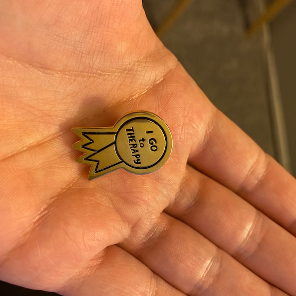 Therapy Enamel Pin, Self Care Gift, Mental Health Pins, Girly Enamel ...