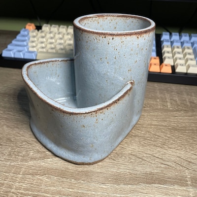 Artisan Ceramic Desk Organizer for Pens and Notes Ideal Teacher and ...