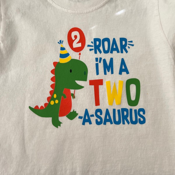 Two-a-saurus SVG PNG Cut File, Dino 2 SVG, Dinosaur Second Birthday ...
