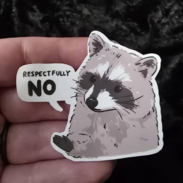 Raccoon Respectfully No | Sarcasm Funny Raccoon Sticker | Gifts Under ...