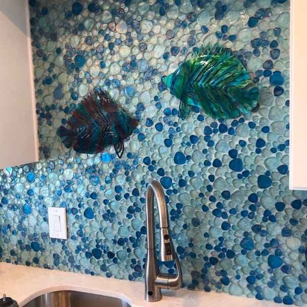 Metal Fish Art Aluminum Angelfish Tropical Fish Decor, Metal Nautical ...