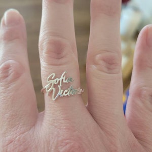 Double Name Ring Two Name Ring in Sterling Silver, Gold and Rose Gold ...